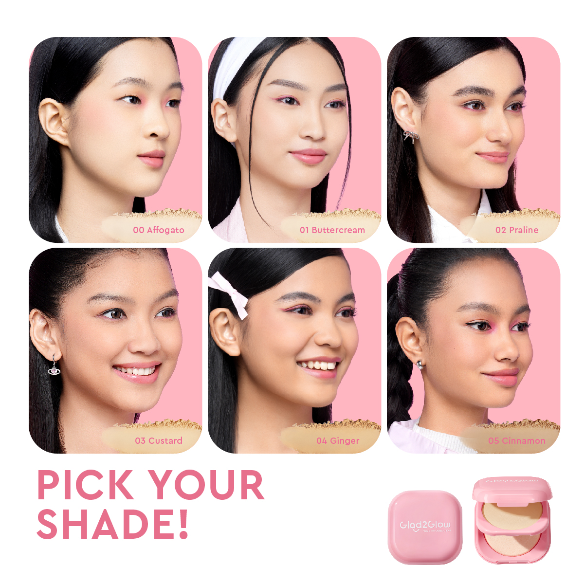 Glad2Glow Compact Powder Make Up Setting Powder Oil Control Matte ...