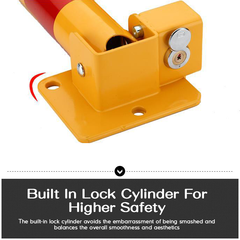 Parking 23.6 Inch Post & Base w/Lock Safety Parking Barrier Post w/3 ...