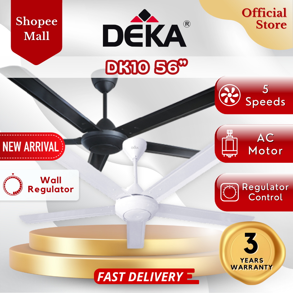 DEKA DK10 56" 5 Blades AC Motor with 5 Speed Electronics Wall Regulator ...