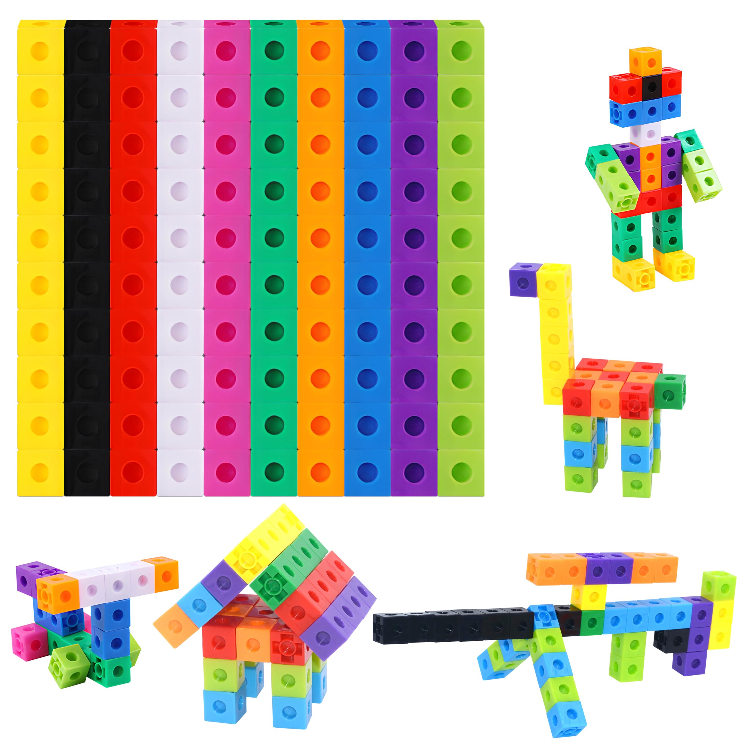 100PCS Counting Math Cube Baby Educational Toy Mathlink Cube Graphic ...