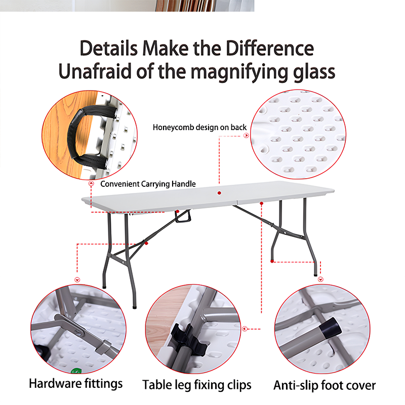 6FT Foldable Banquet Table Meja Banquet Lipat Camping Buffet Outdoor ...