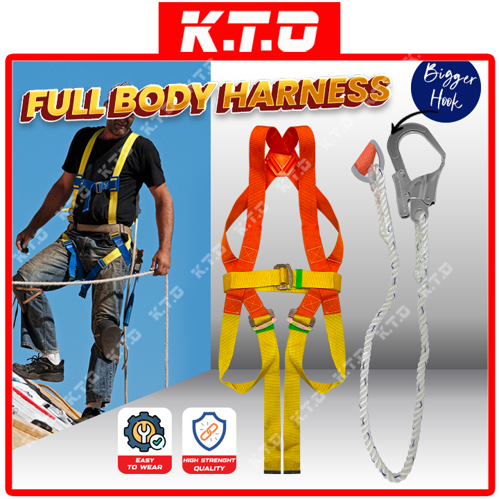 Safety Belt Full Body Harness Large Single Hook Polyamide Lanyard ...
