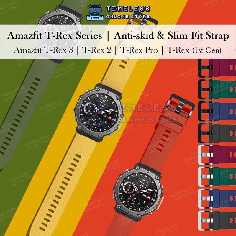 🇲🇾 Amazfit T-Rex 3, T-Rex 2, T-Rex Pro Strap, Antiskid Slim Fit 22mm ...