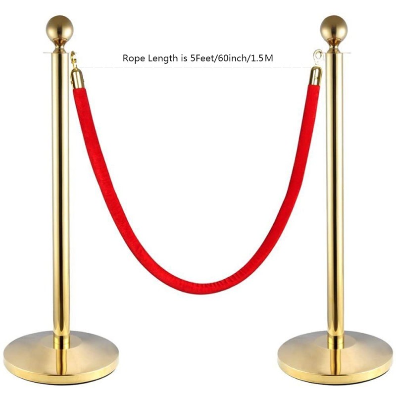 1.5M Velvet Stanchion Rope Bank column isolation belt Concierge post ...