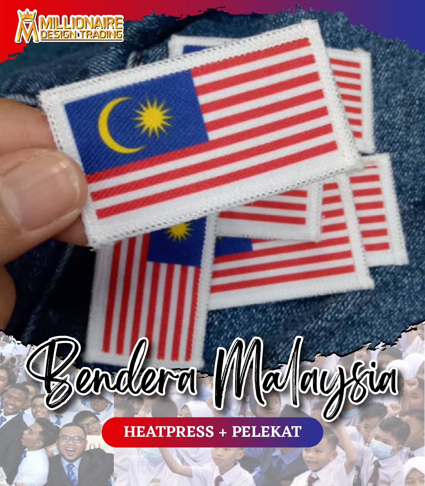 BENDERA MALAYSIA|BENDERA MALAYSIA KAIN|HEATPRESSPELEKAT(GUM)|HIGH ...