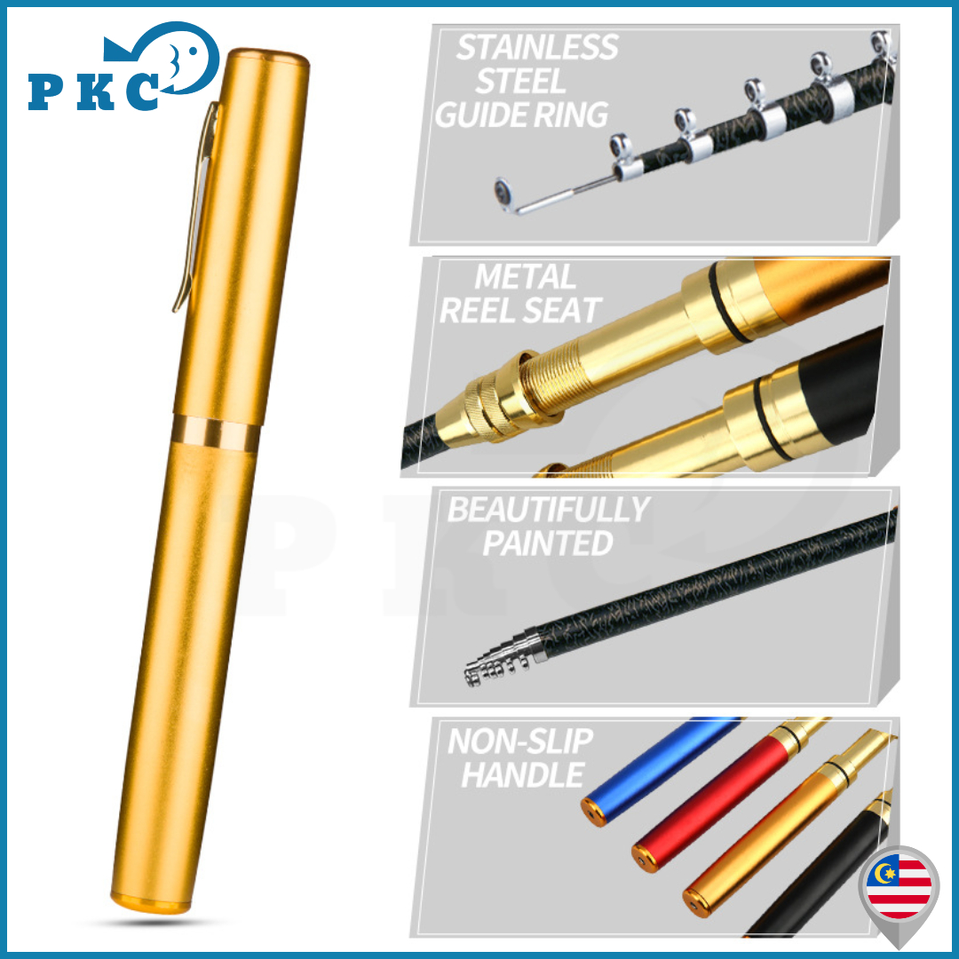 Folded Rod Pen Rod Mini Fishing Pole Jigging Rod Joran Pancing Rod ...