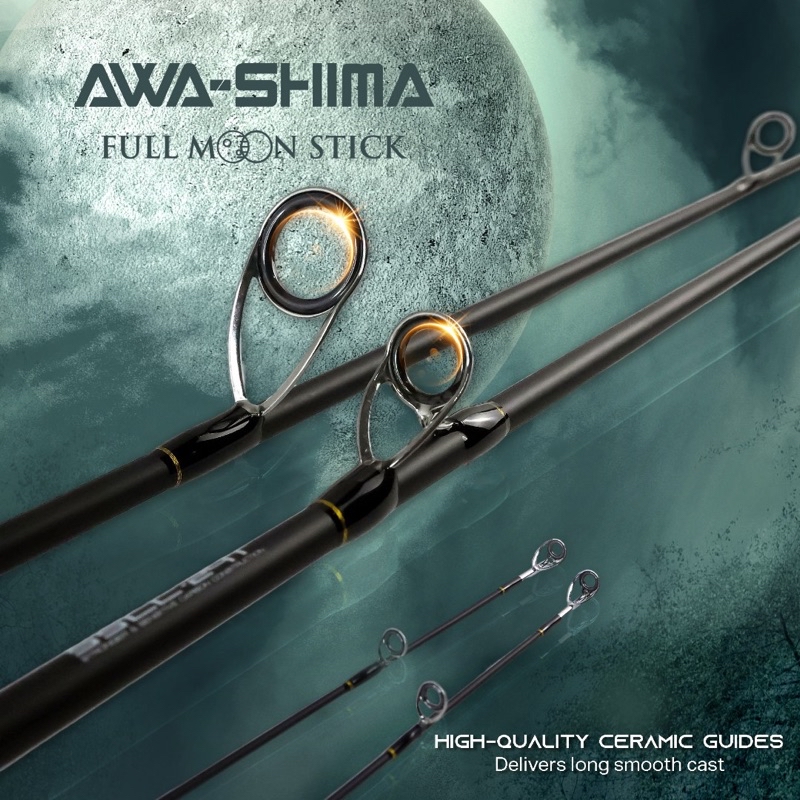 AWASHIMA FULL MOON STICK SINGLE HAND CASTING FISHING ROD TANTO GUNCAST ...
