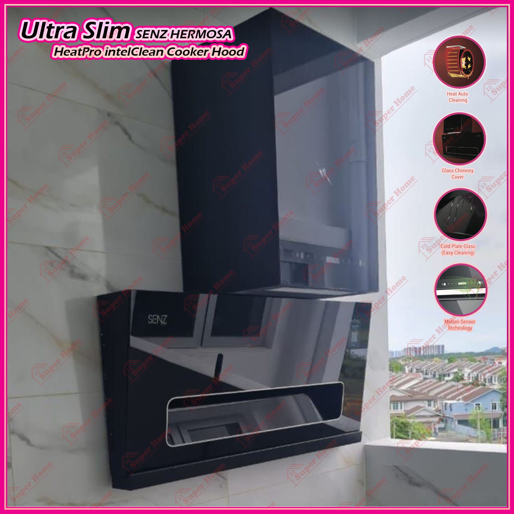 SENZ Kitchen Hood HERMOSA SZ-CH8380AC Ultra Slim Cooker Hood / SENZ ...