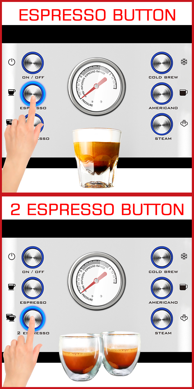 LAHOME Smart Espresso Coffee Machine Hot & Cold Brew Americano Maker ...