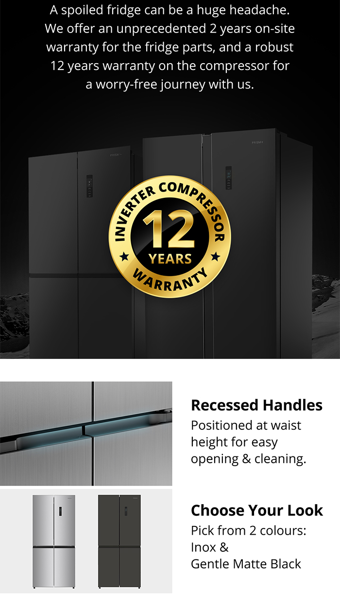 PRISM+ PureFresh FDR580 Four Door Refrigerator[NEW LAUNCH] | Shopee ...