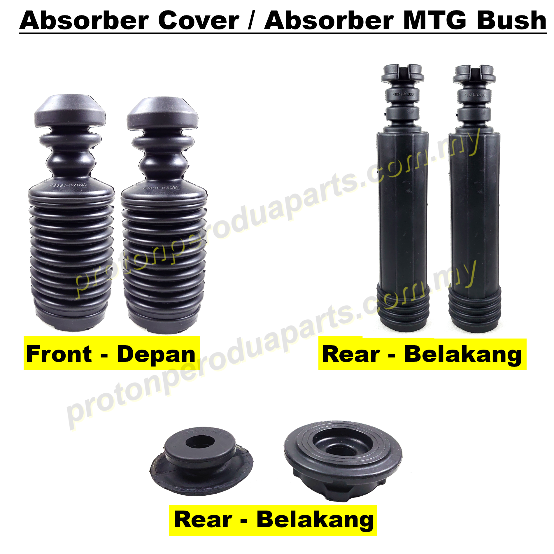 Front / Rear Coil Spring Rubber Absorber Cover / Mounting Bush ...