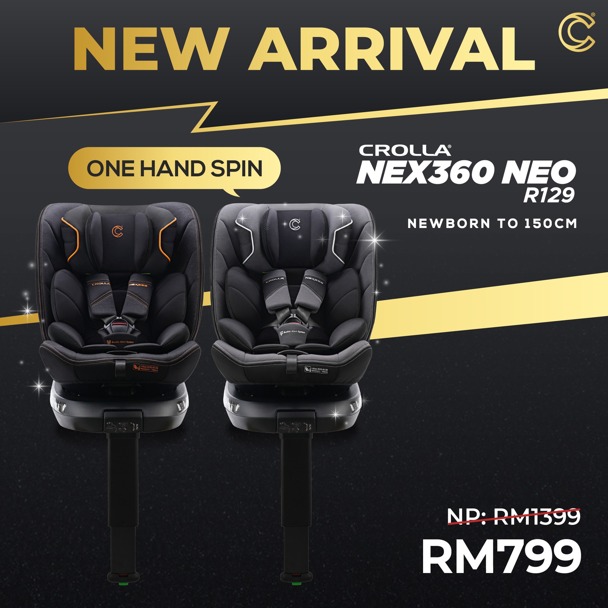 Crolla Convertible Baby Car Seat Nex360 R129 Neo / Nex360 R129 / Alpha ...