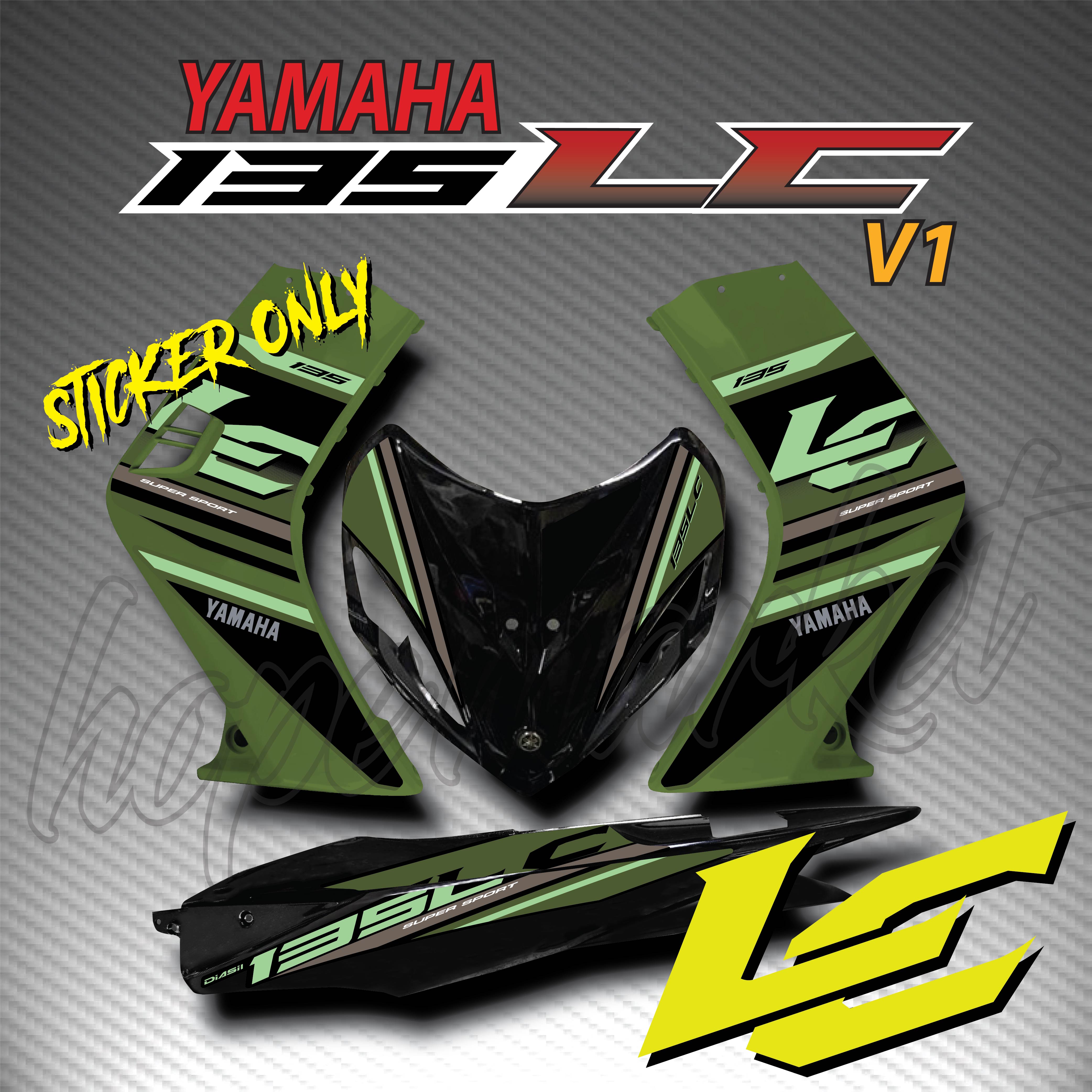STRIPE MOTOR YAMAHA LC135 V1 NEW 2025 DESIGN (25) CUSTOM BODY STICKER ...