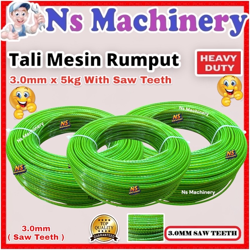 5kg Tali Mesin Rumput Bergigi 3.0mm Brush Cutter Trimmer line With ...