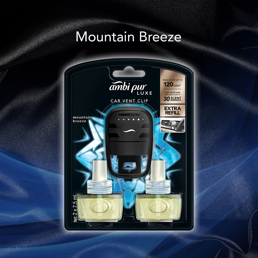 [Bundle of 2] Ambi Pur Luxe Car Vent Clip Car Air Freshener 7.5ml ...