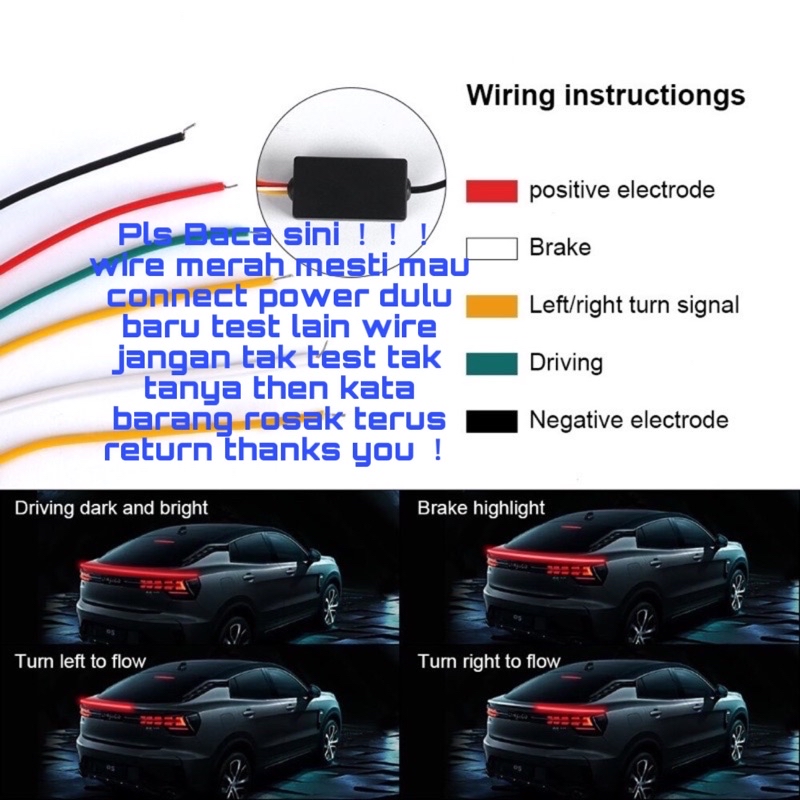 New 120cm Universal Spoiler SAMURAI Ducktail Carbon With Flash Led ...