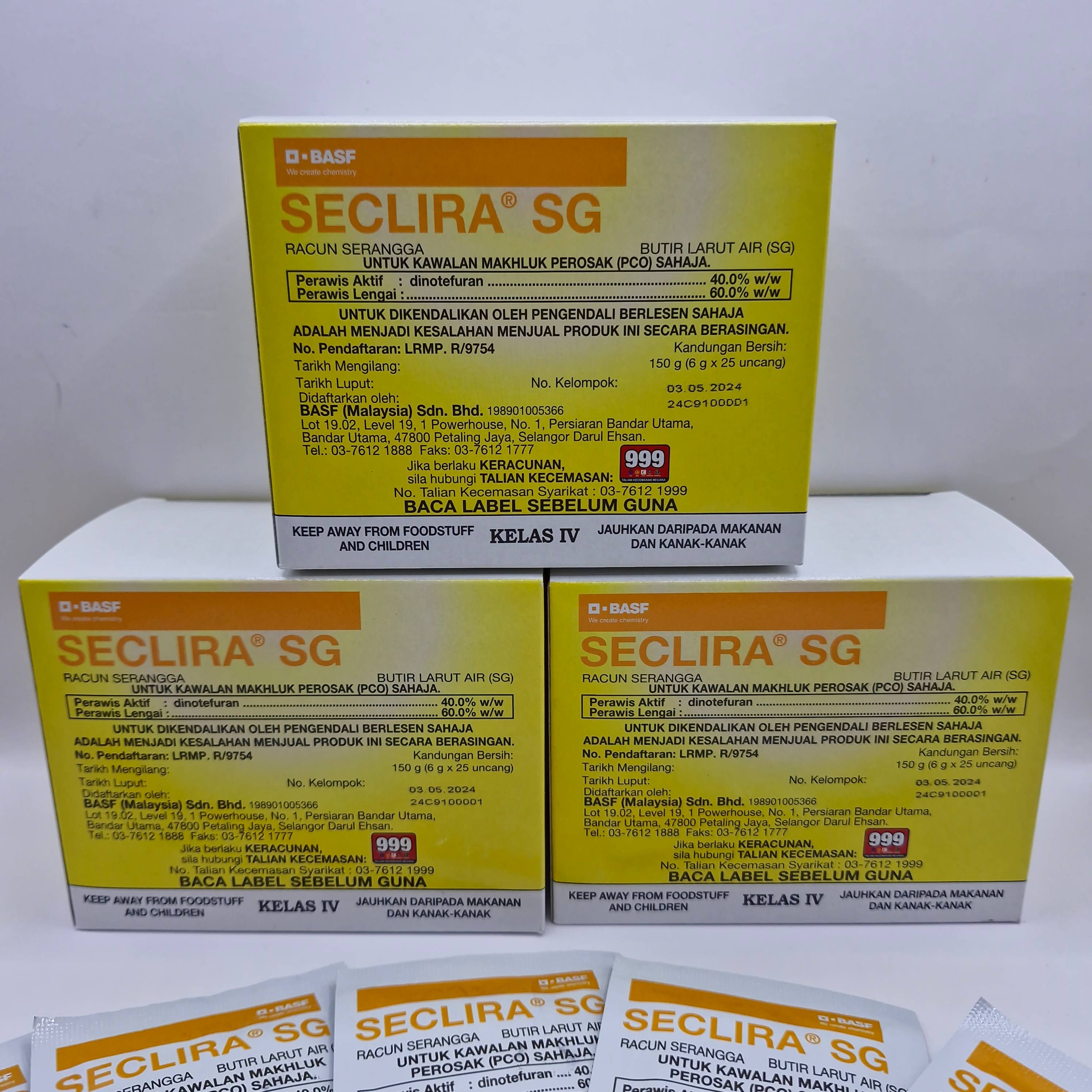BASF Seclira SG 6g sacket Dinotefuran 40% pepijat pinjal tungau ulat ...