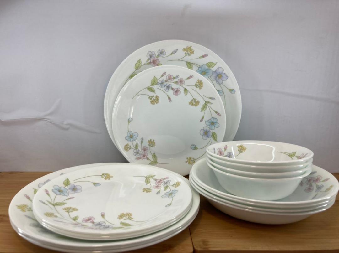 🔥 SET CAWAN & PIRING CORELLE [pastel bouquet] NOS 🌟 new old stock 🌟 ...