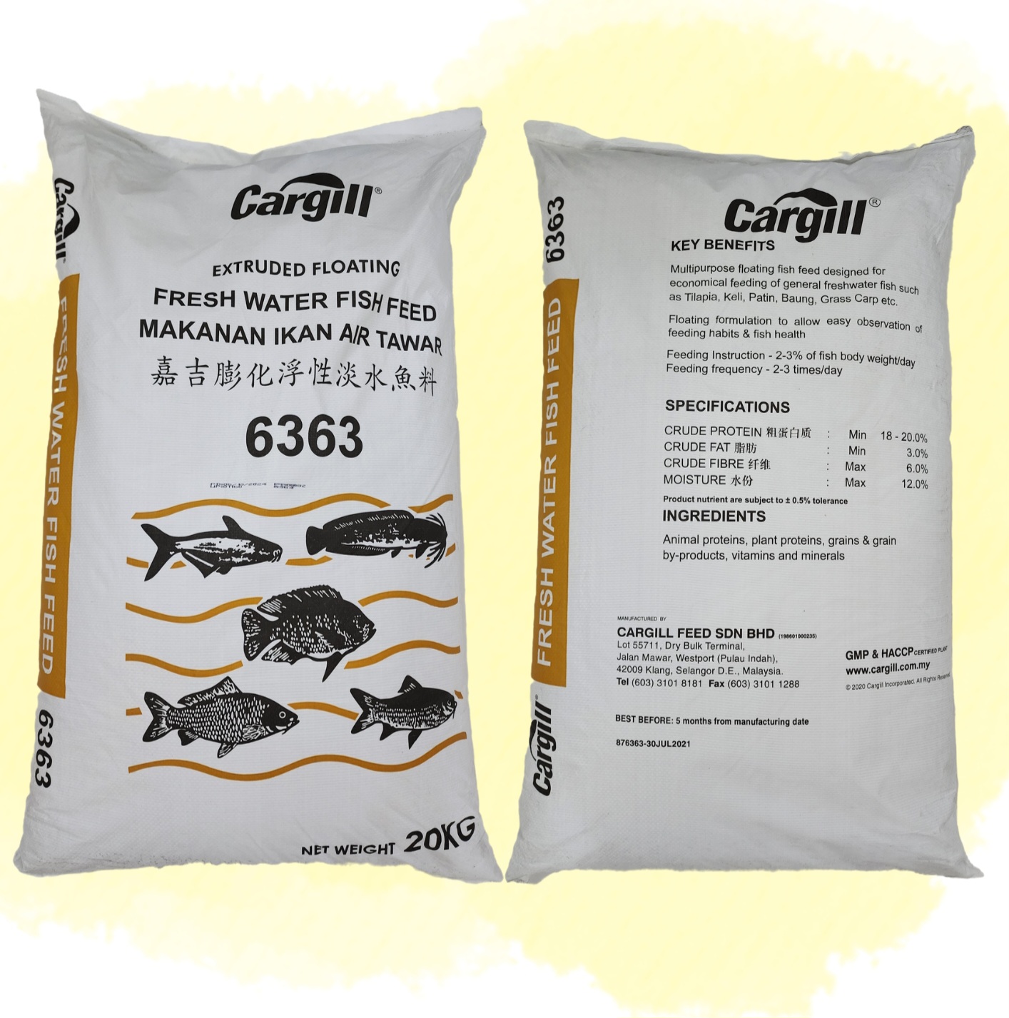 [REPACK 500G/1KG/3KG] Cargill Fresh Water Fish Feed 6363 Pellet 4mm ...