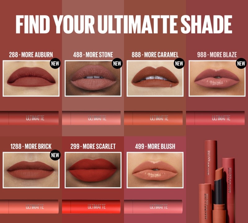 Maybelline Color Sensational Ultimatte Slim Lipstick - Extreme Matte ...