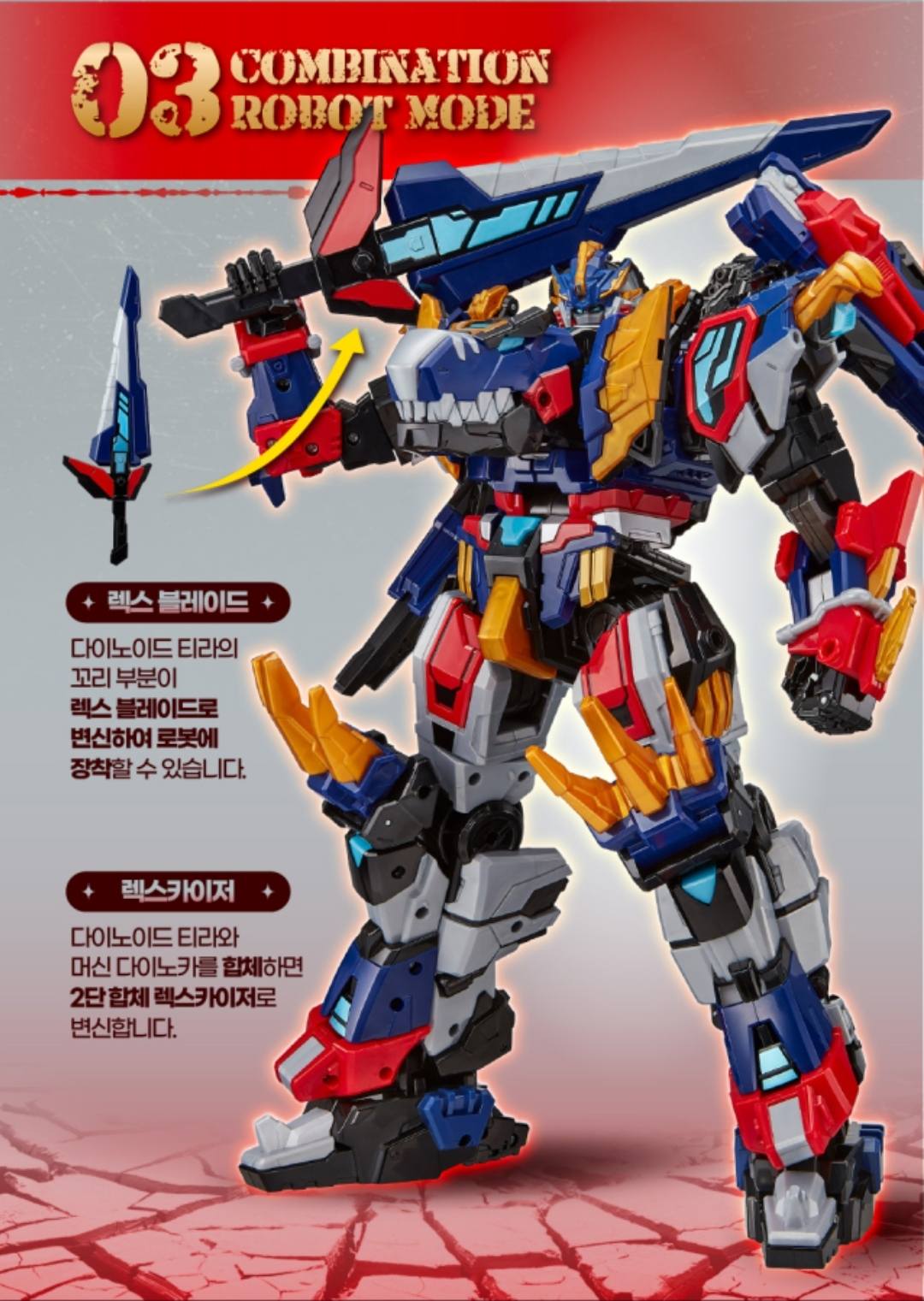 [READY STOCK] SAMG Entertainment Miniforce Dinoid Warrior Rex Kaiser Transformation Robot Korea ...