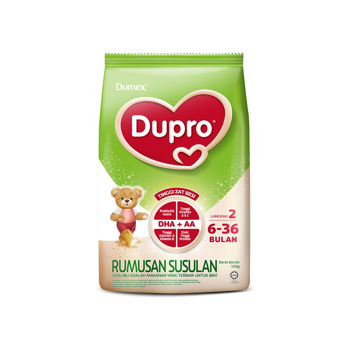 Dumex Dupro 2 (550g) (Susu, Milk Powder, 奶粉) | Shopee Malaysia