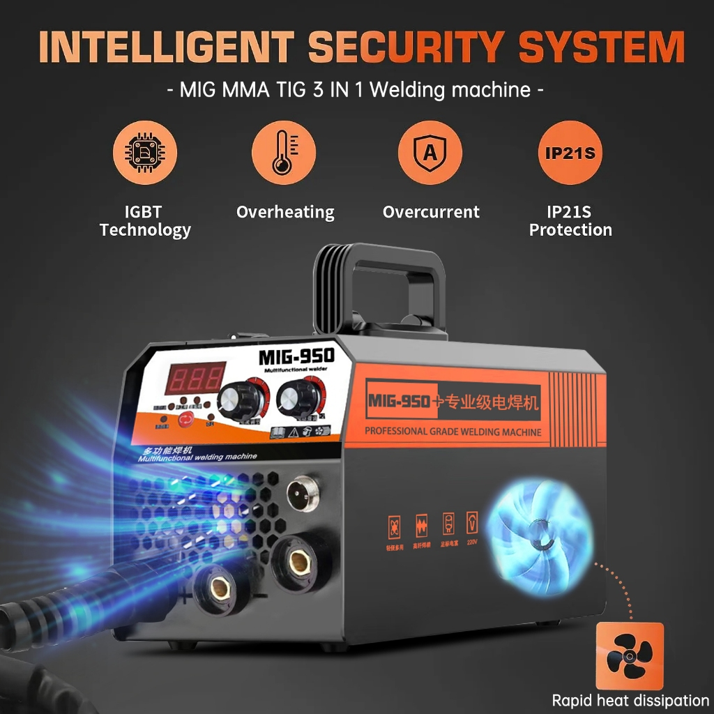 Mig Welding Set Mesin Welding Gasless MIG/MMA 3IN1 Portable Inverter ...