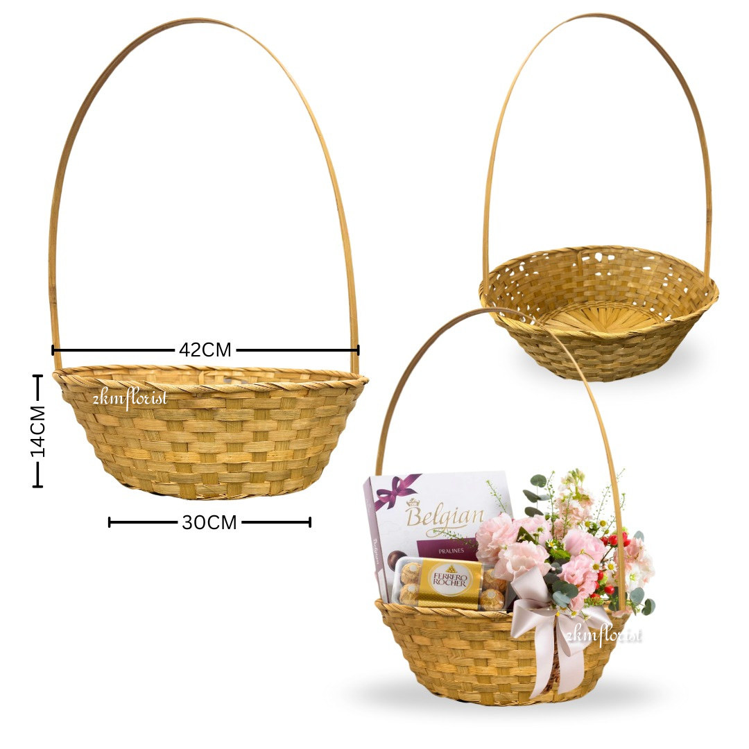 BASKET FRUIT with handle Hamper Rattan Basket Bakul Rotan Buluh ...