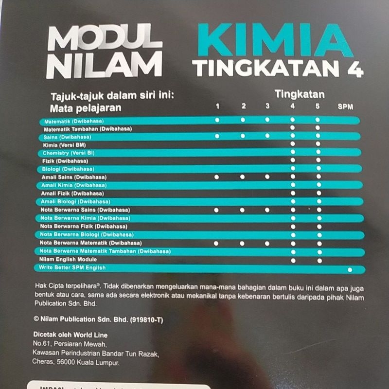 MODUL NILAM KIMIA TINGKATAN 4 🌹 [NILAM PUBLICATION] | Shopee Malaysia