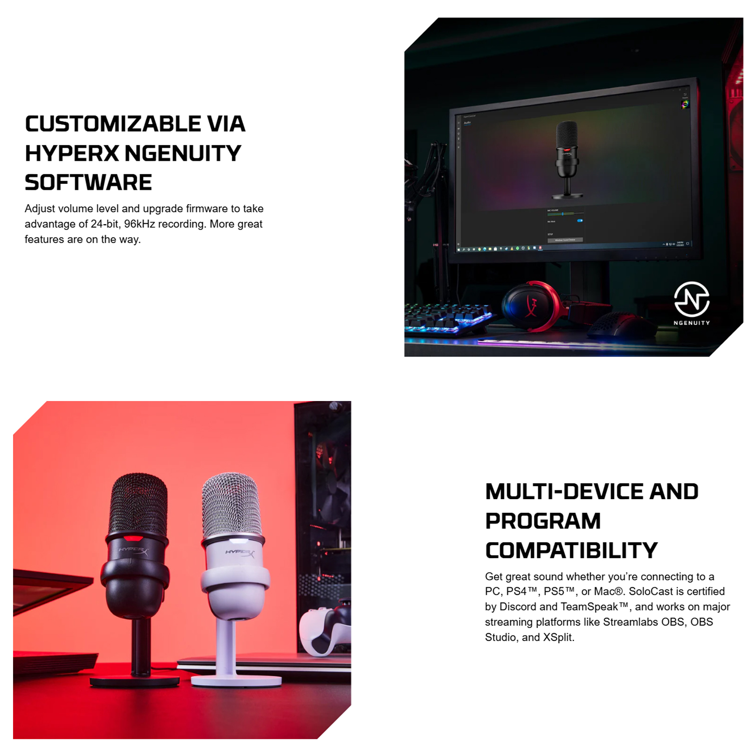 HyperX SoloCast USB Wired Gaming Microphone with Tap-to-Mute Sensor ...
