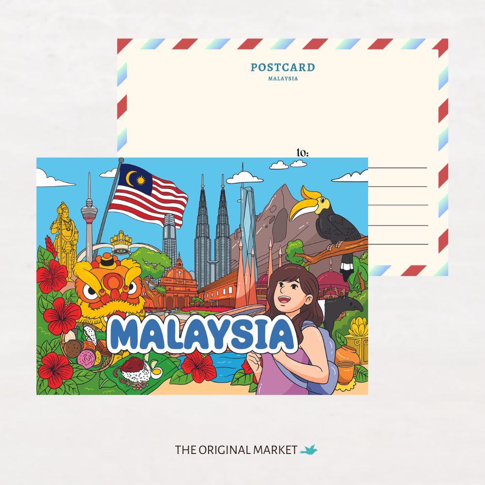Malaysia Postcard - Explore Malaysia Illustration Postcard | Shopee ...