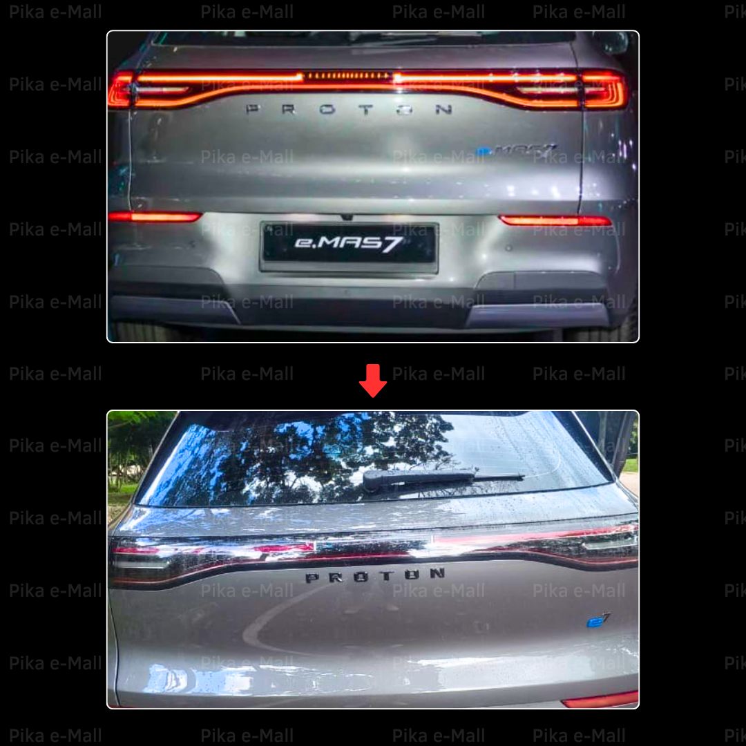 NEW Proton e.MAS 7 Rear Front Car Emblem Logo Sticker Proton emas 7 ...