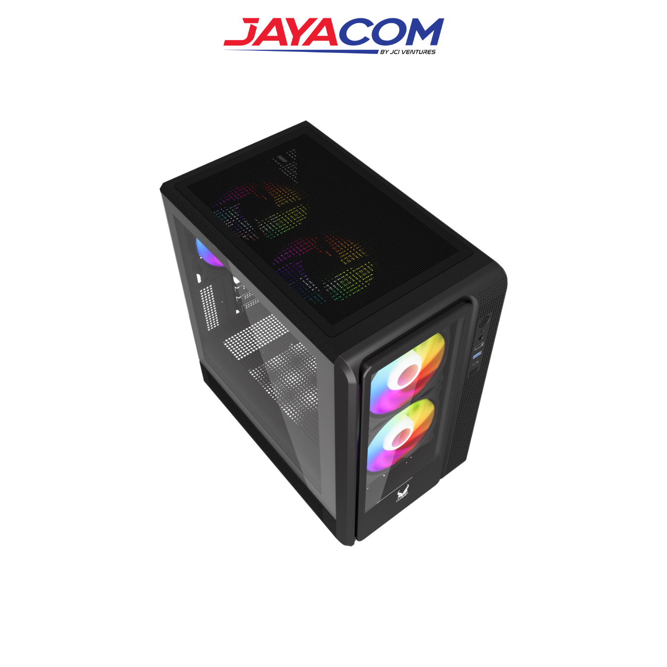 Invasion M-ATX C-1000 Gaming PC Casing Chassis – Black (Free 5x 120mm ...