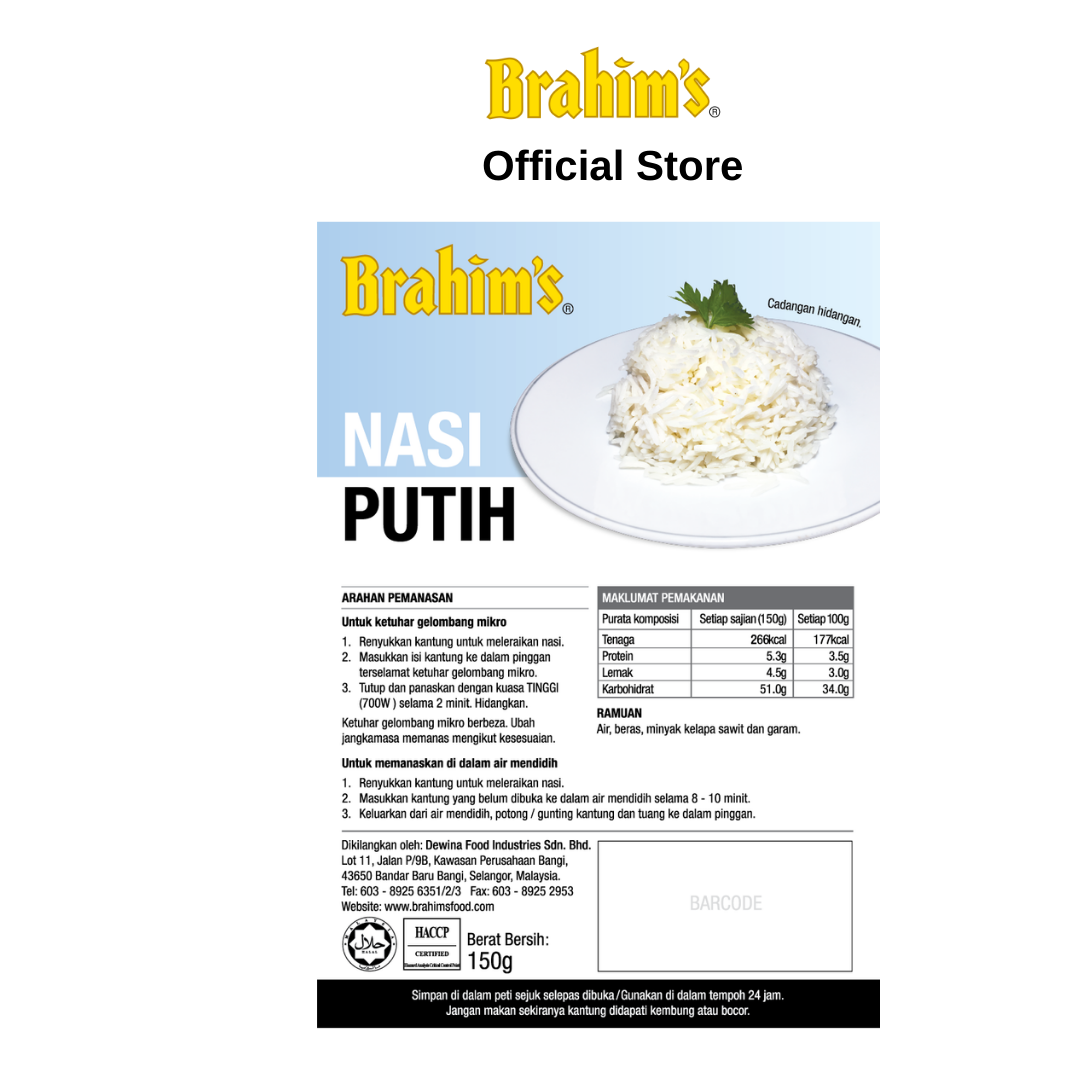 Brahim's Nasi Putih Basmati 150g | Shopee Malaysia