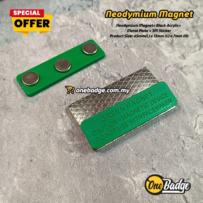 Magnet Tag Nama 3 Butang | Magnet Tag Nama Kuat dengan Pita 3M | Strong ...