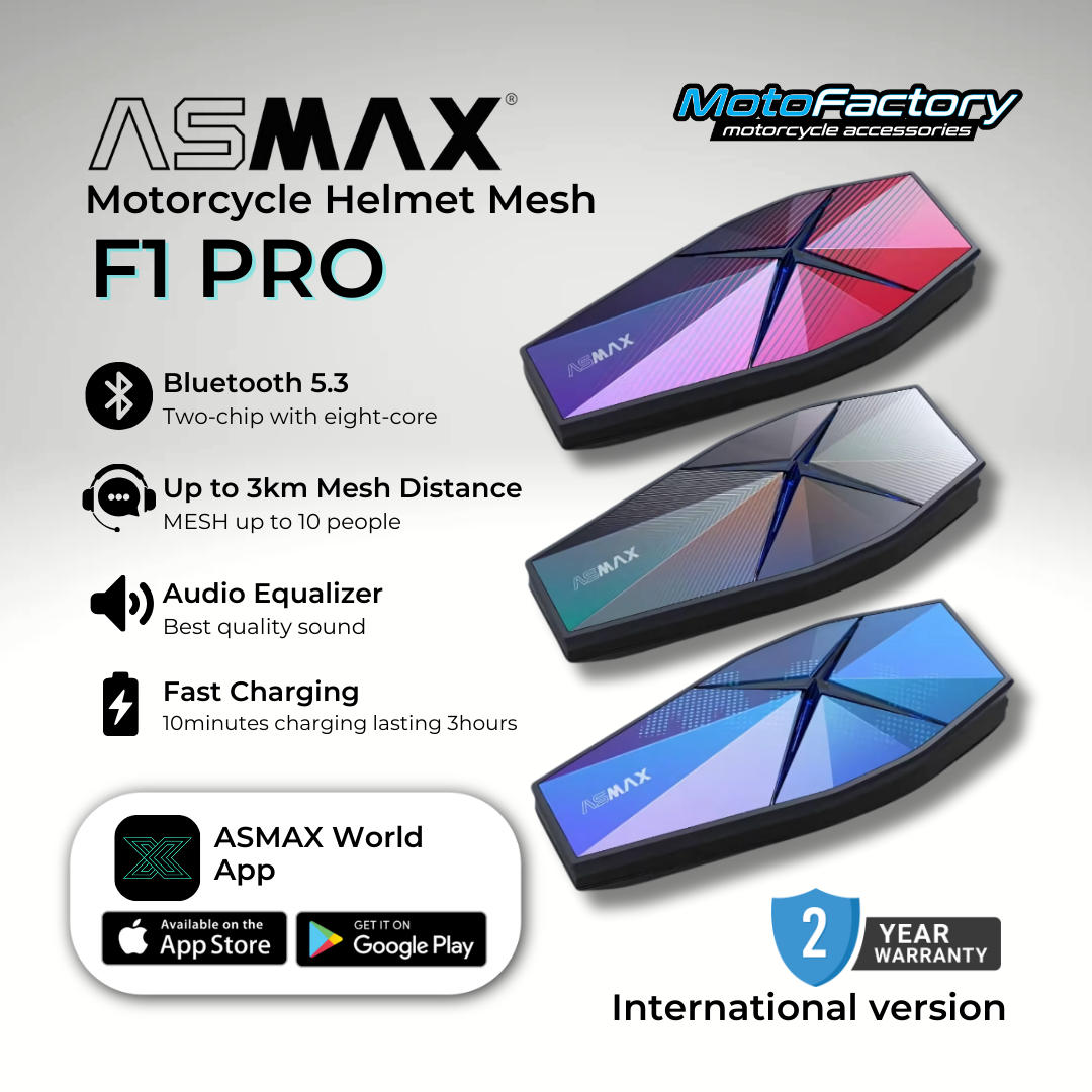 ASMAX F1 PRO MOTORCYCLE HELMET MESH INTERCOM EXCLUSIVE SELF-DEVELOPED ...