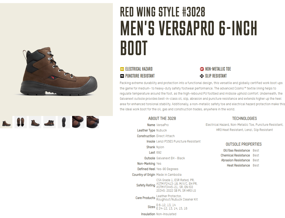 Red Wing Safety Boot 6-inch VersaPro 3028 | Shopee Malaysia