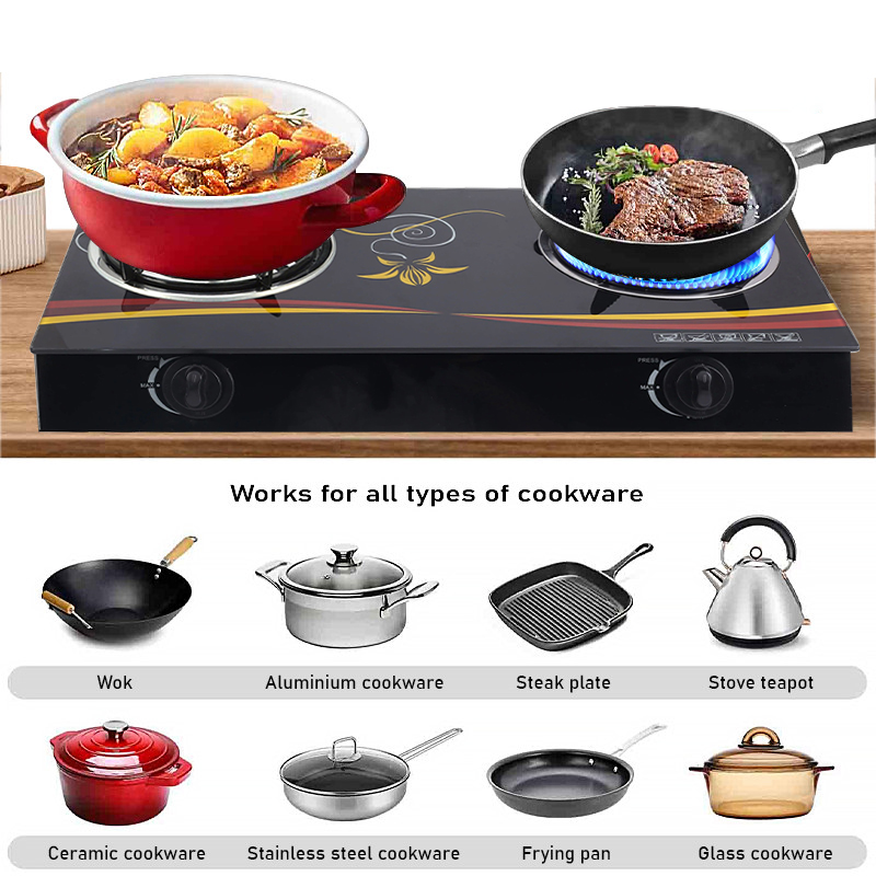 🔥Ready Stock🔥Auto Ignition Infrared Gas Cooker Propane LPG Hob 2 Burner ...