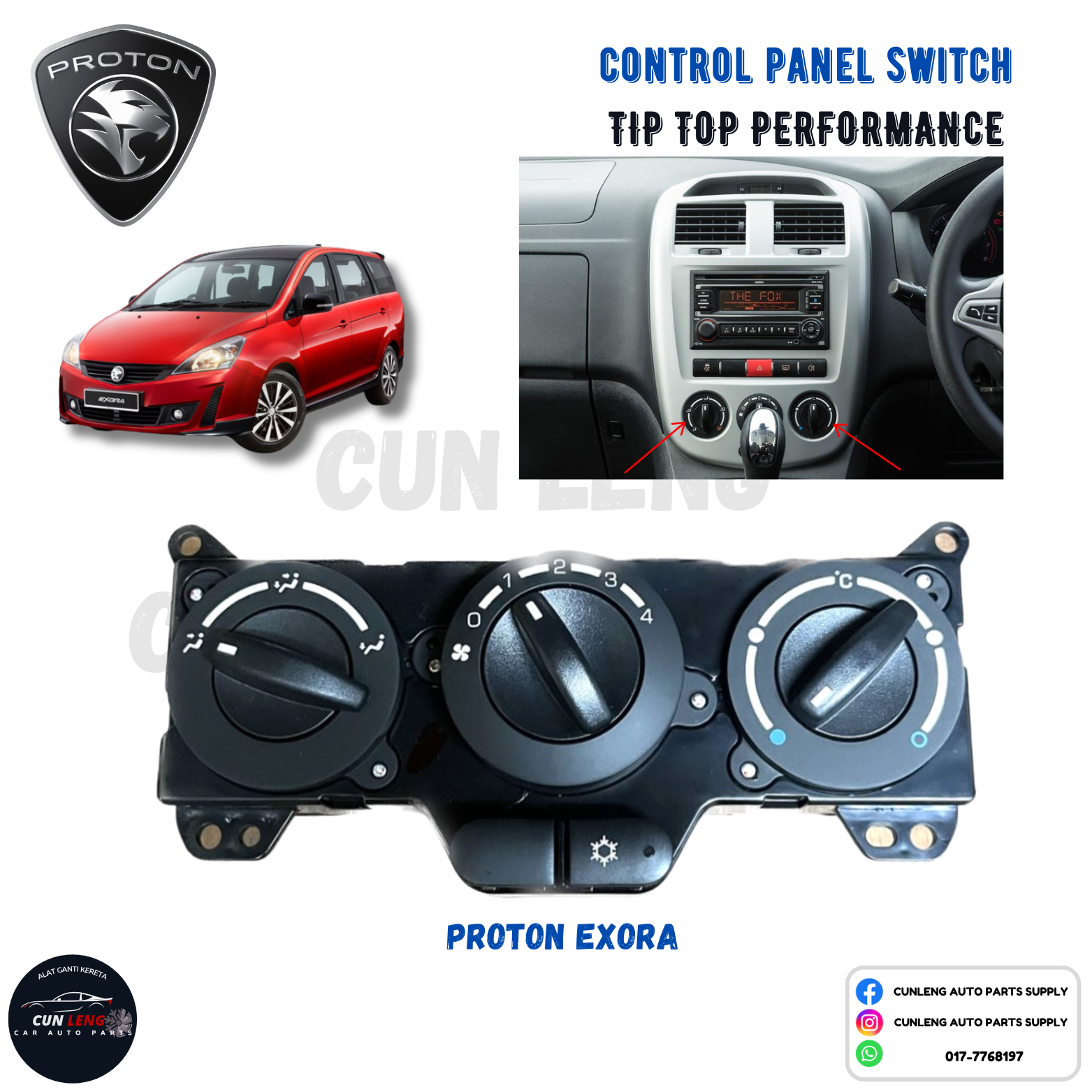 Original New - Proton Exora Car Aircond Control Panel Switch | Shopee ...
