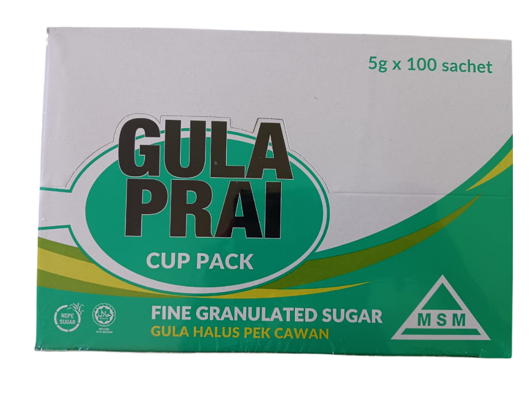 Cup 5g Sugar Gula Sachet MSM Prai Pack Halus Fine Granulated 100's ...