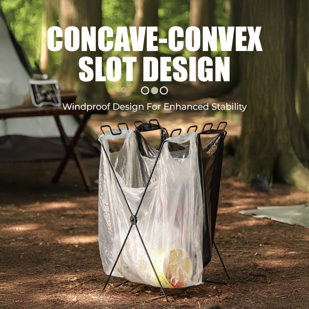 Garbage Rack Camping Trash Holder Stand Steel outdoor dustbin Frame ...