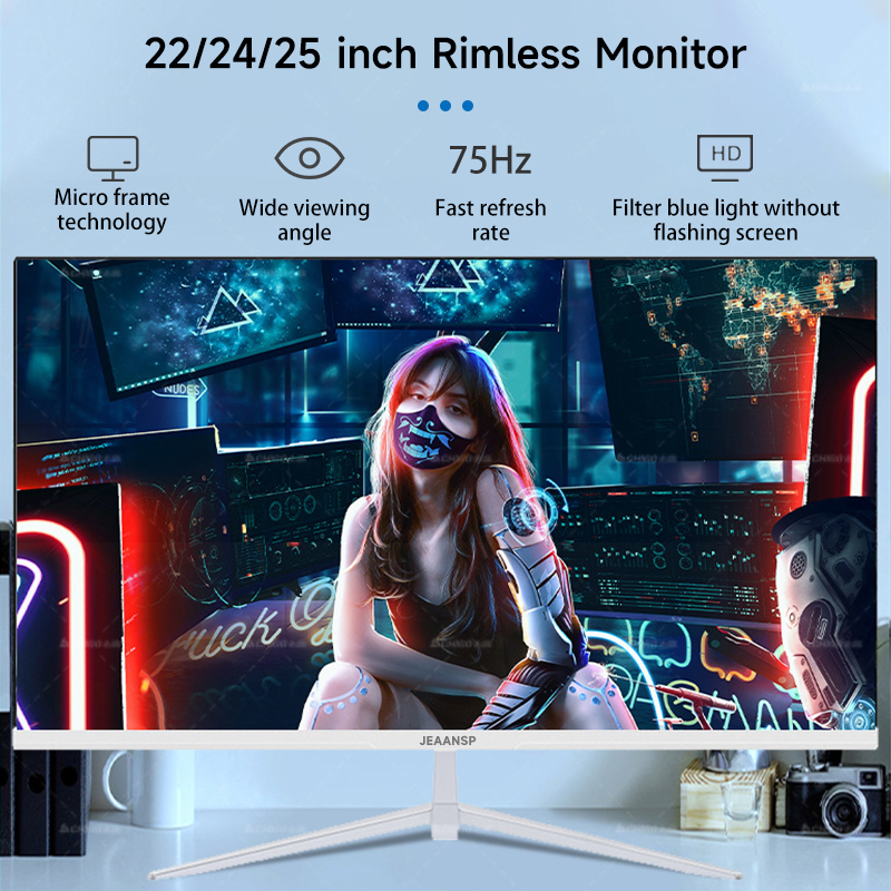 Computer Monitor Full HD 22"24"25 inch Borderless 75Hz PC Display Wide ...