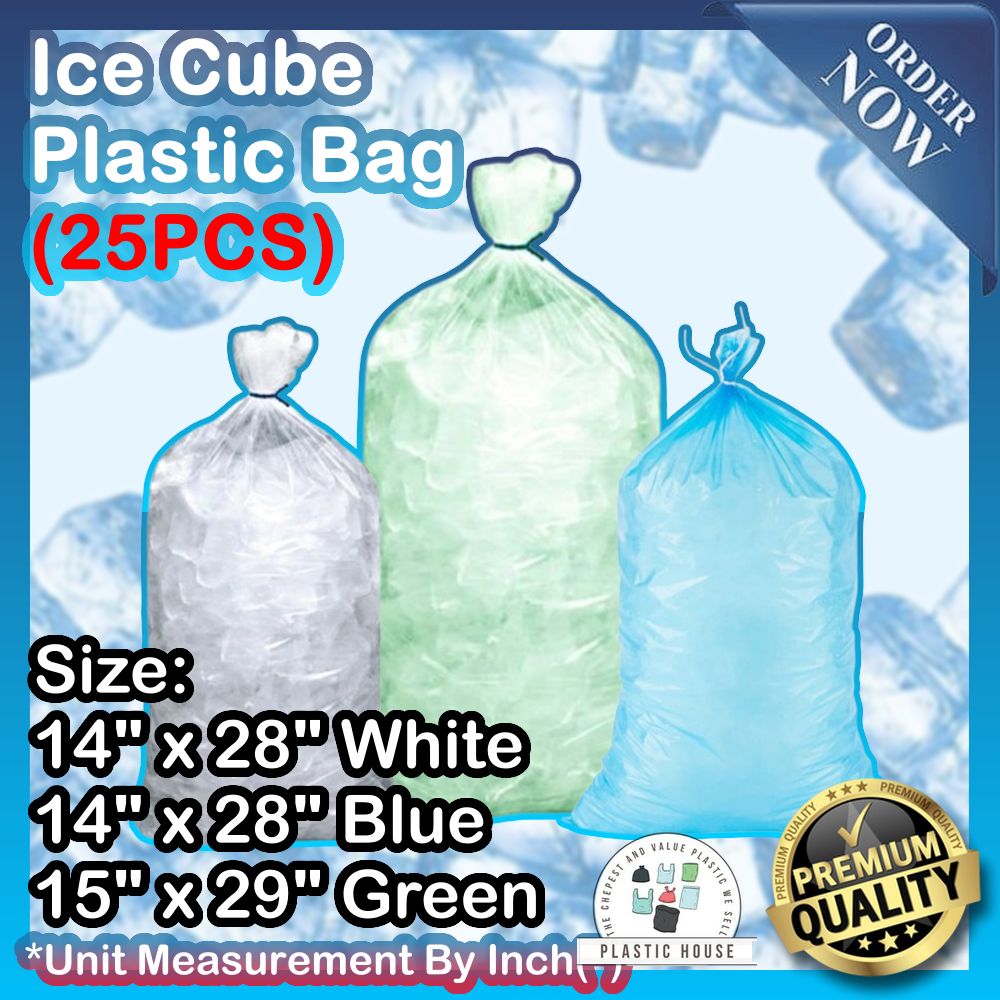 Beg Ais / Ice Bag / Plastik Ais Batu / 冰袋 – 25pcs – 14x28 & 15x29 – Ice ...