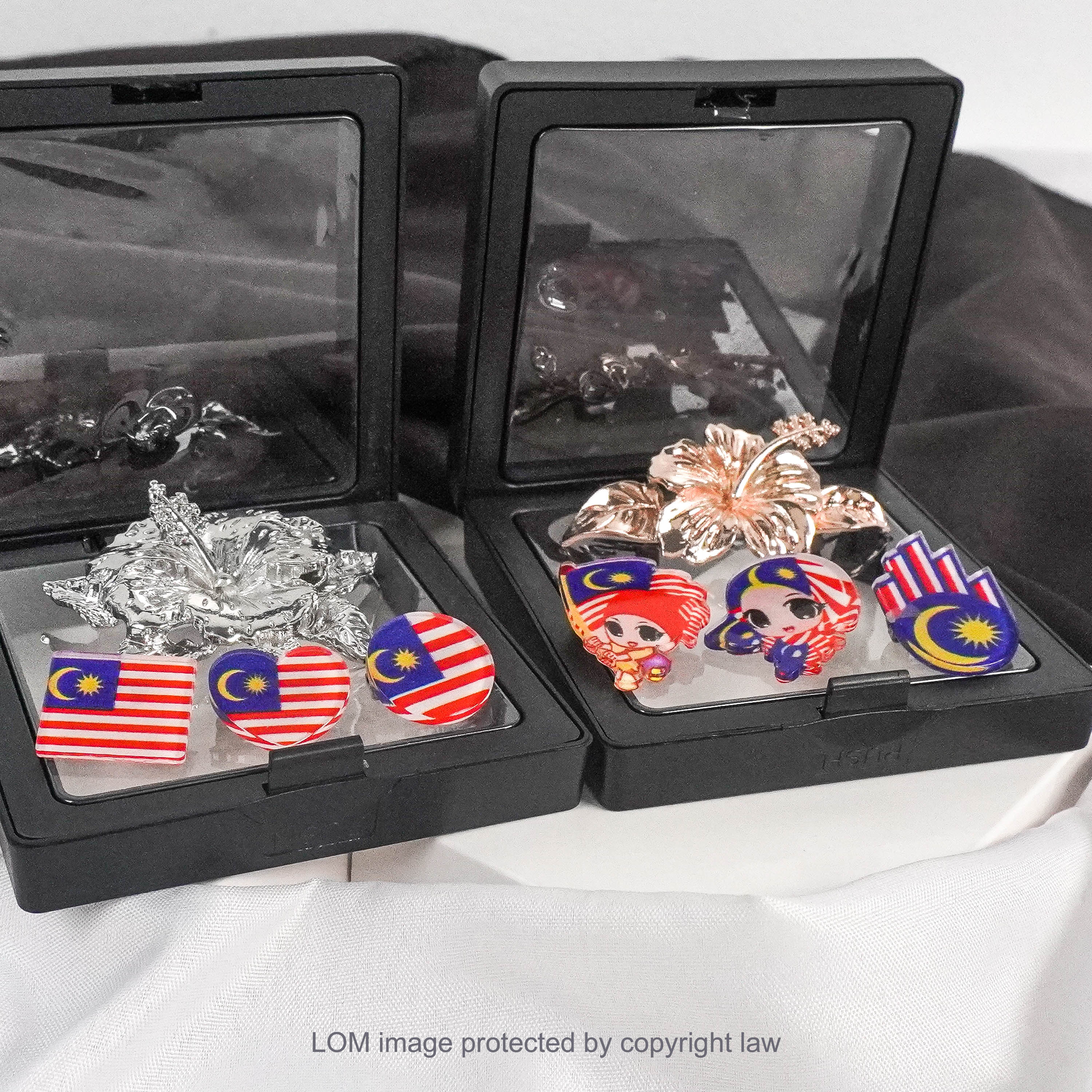 Set Brooch Bendera Malaysia Jalur Gemilang Kerongsang Bunga Raya ...