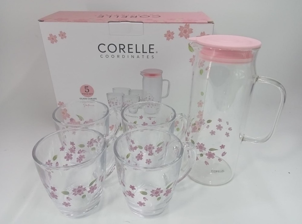 Corelle Coordinates 5pc Set Water Set Pyrex Country Rose Sakura 5pcs ...