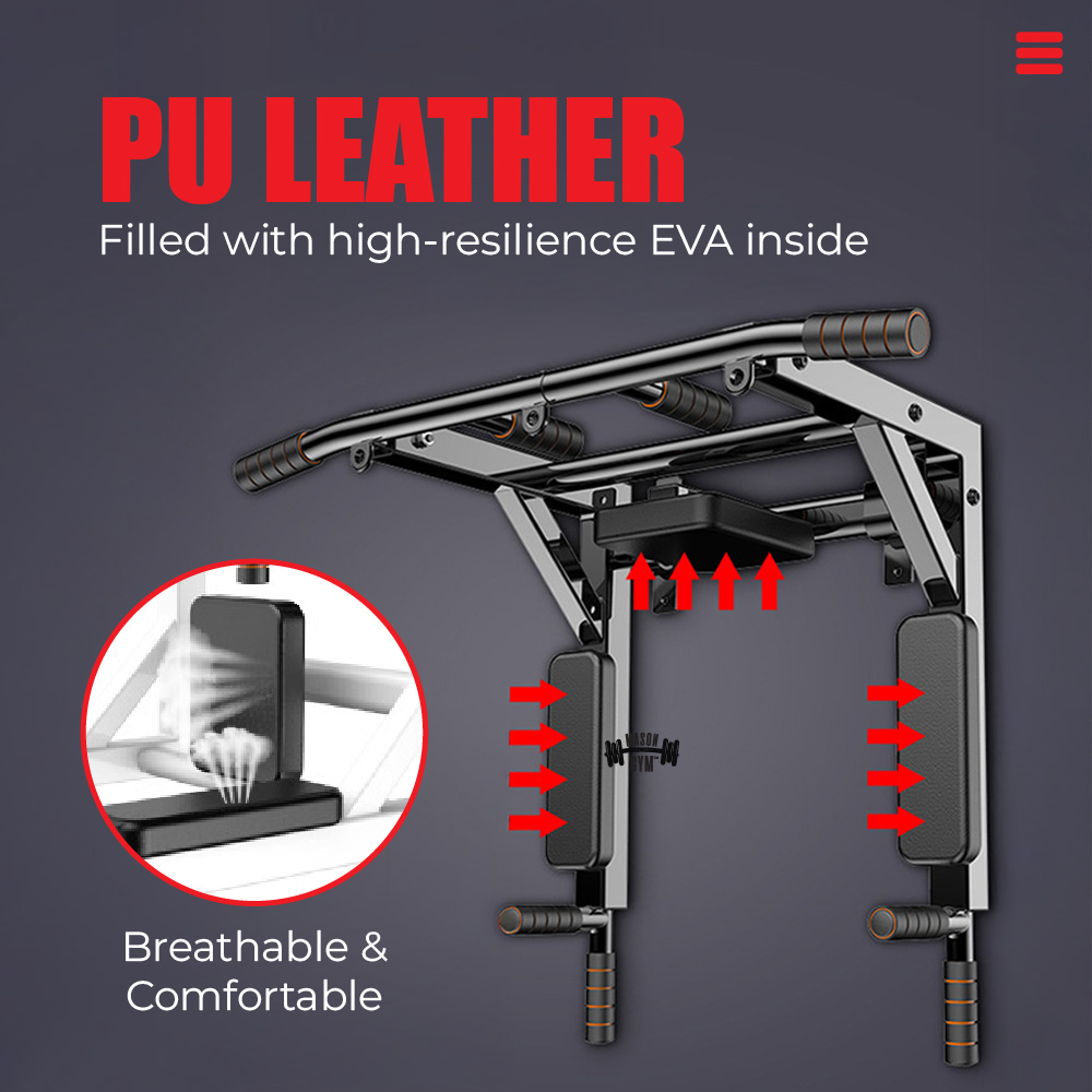 Pull Up Bar Multifunctional Wall Mounted Chin Up Bar Horizontal Dip ...