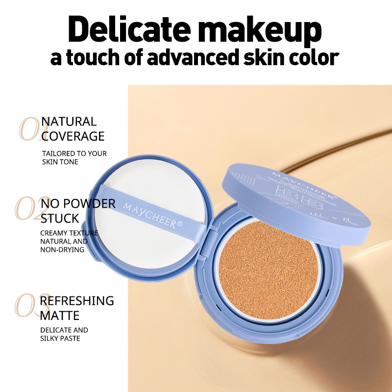 MAYCHEER Waterproof BB Cushion Foundation Natural Coverage Long Lasting ...