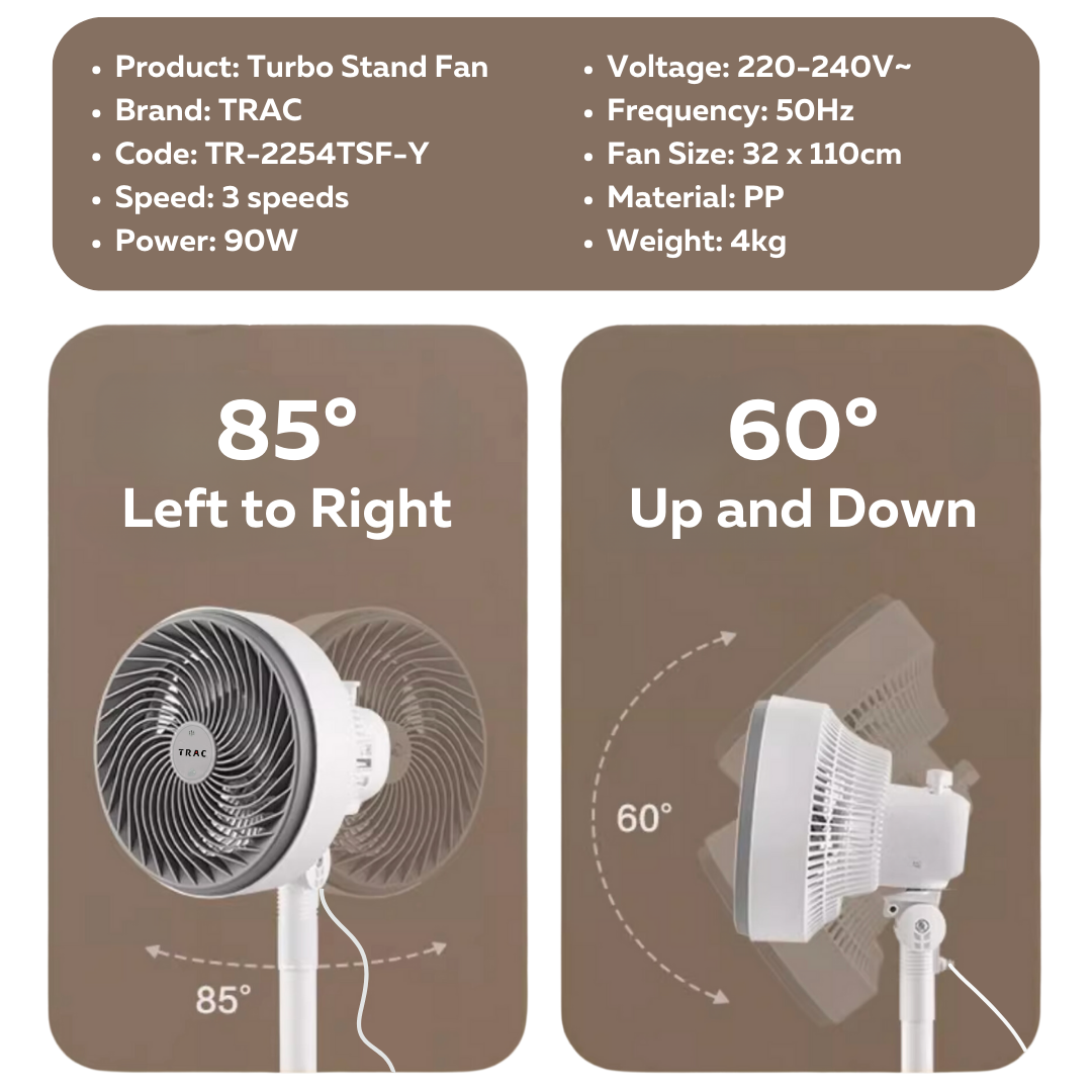 KDK KX-405 /VTRAC 16'' Stand Fans Kipas Berdiri / TRAC 10" Turbo Stand Fan 2 in 1 Kipas Berdiri ...