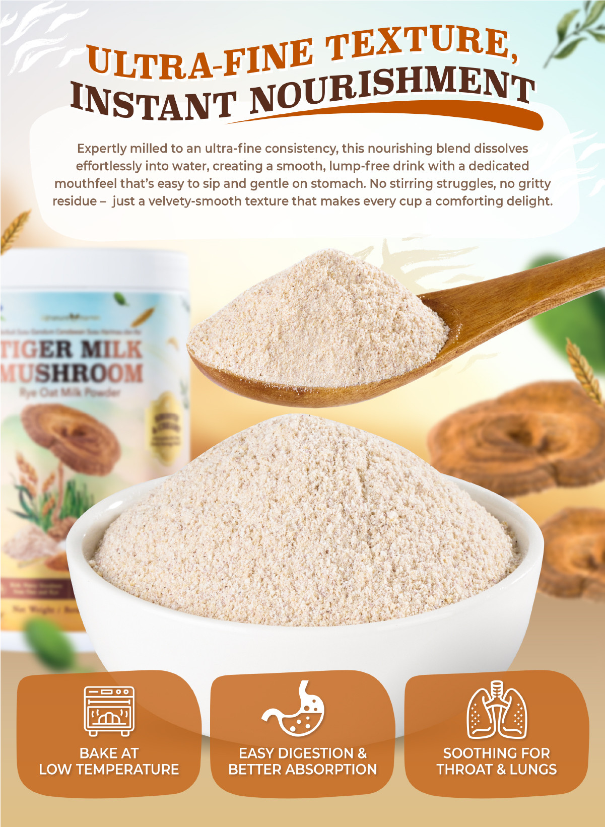 Signature Market Tiger Milk Mushroom Rye Oat Powder (500g) | Shopee ...