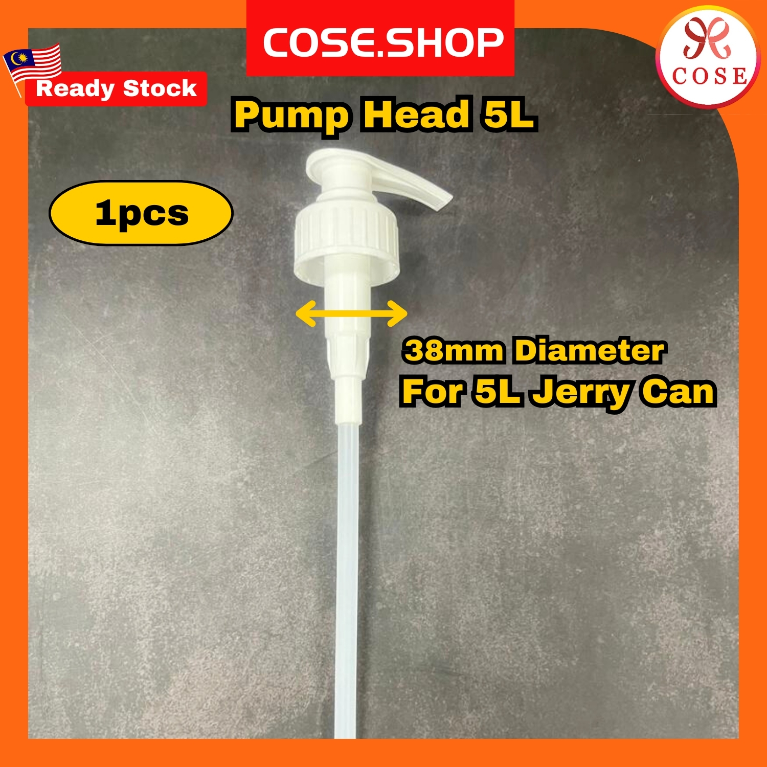 COSE 5 Liter Pump 5L/10L HDPE Bottle Pump 38mm/45mm Pum Tong Air Jerry ...